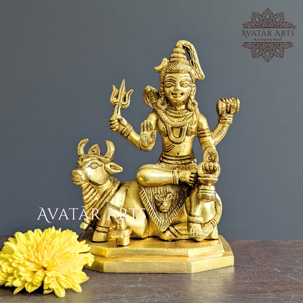 Lord Shiva Statue sitting on Nandi – Avatar Arts