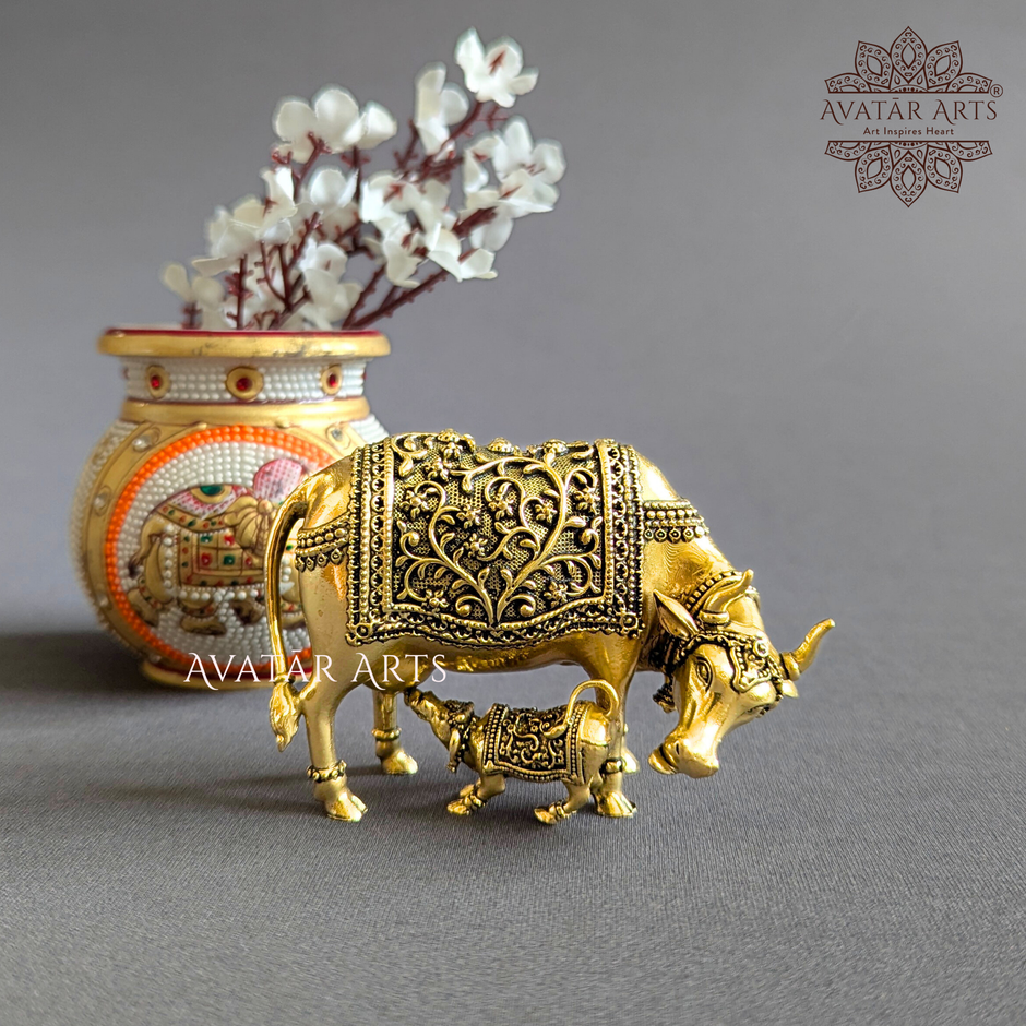 Buy Brass Cow And Calf Idol | Shop Brass Cow And Calf Statues idols ...