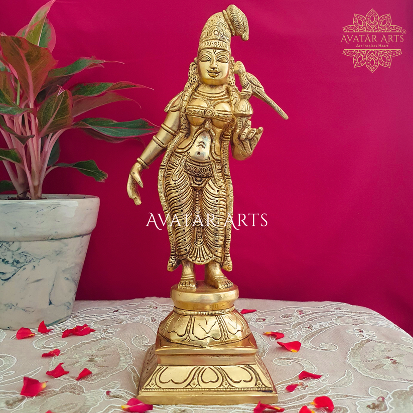 Goddess Andal/ Godha Devi Statue in Brass – Avatar Arts