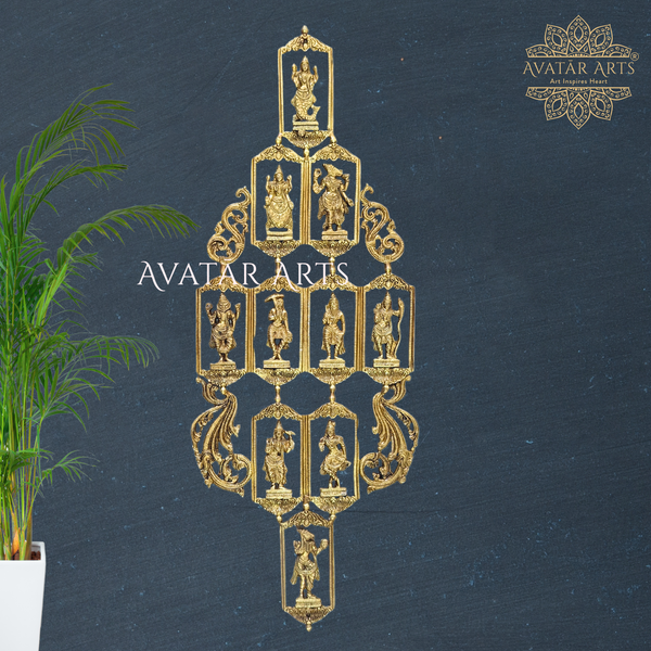 Dashavatar Wall Mounted in Brass – Avatar Arts