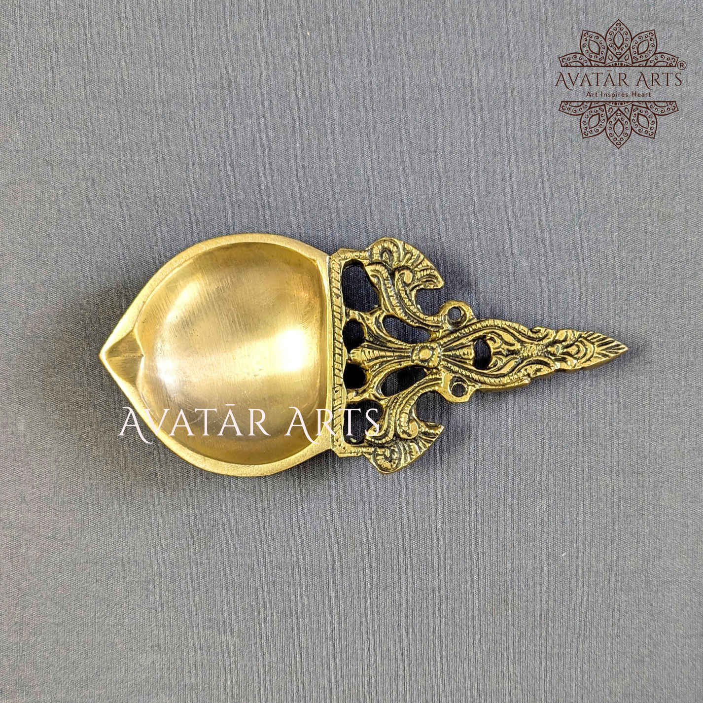 Brass Aarti cum Camphor Spoon – Avatar Arts
