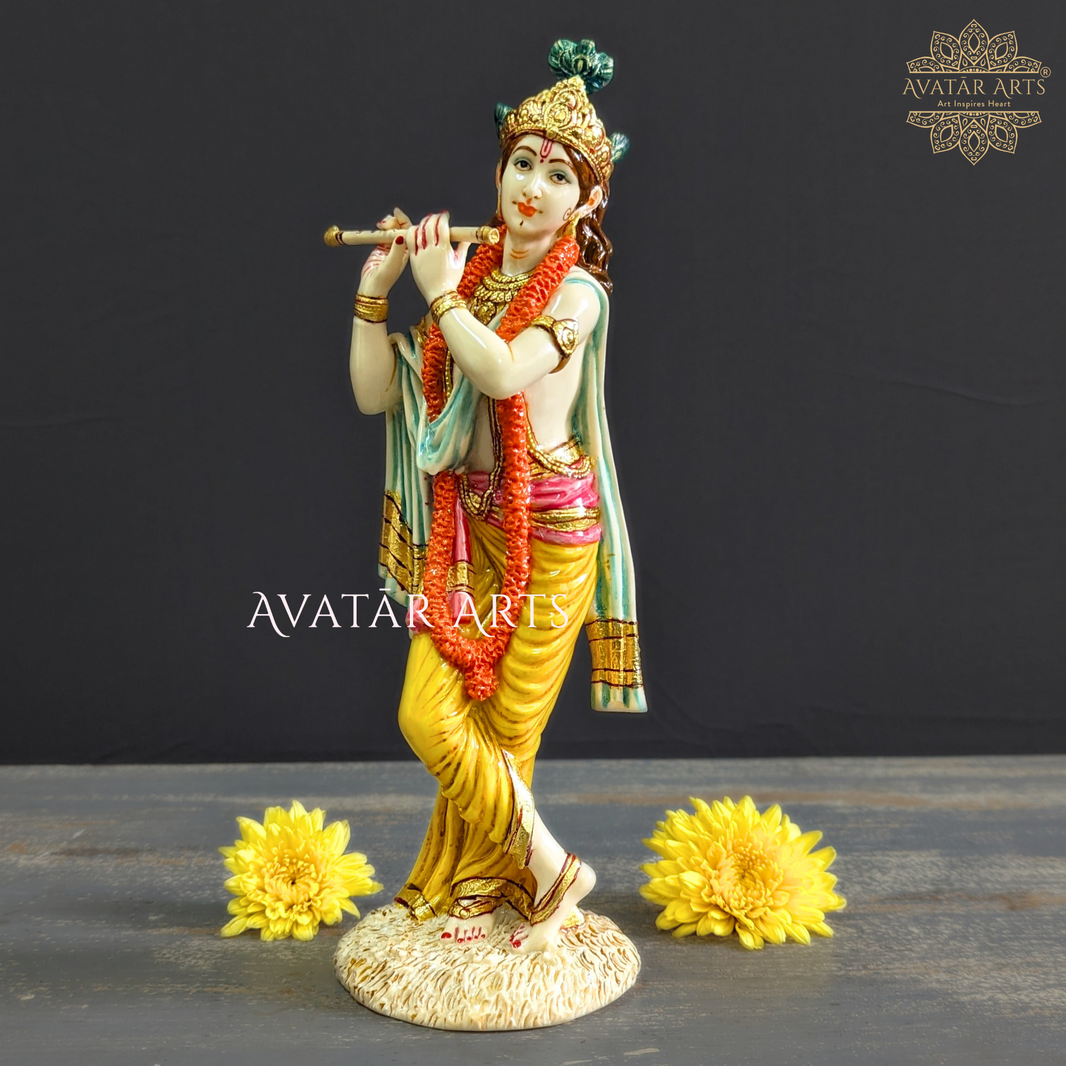 Buy Brass krishna Statues Idols | Buy Brass Radha Krishna idols & Cow ...