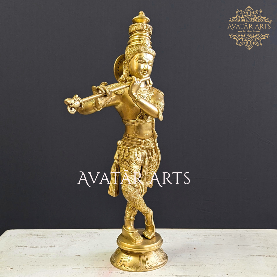 Buy Brass krishna Statues Idols | Buy Brass Radha Krishna idols & Cow ...