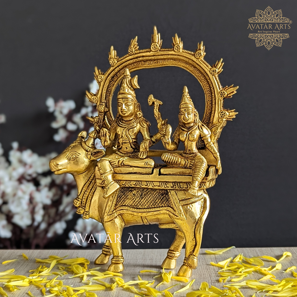 Nandi with Shiva and Parvati – Avatar Arts