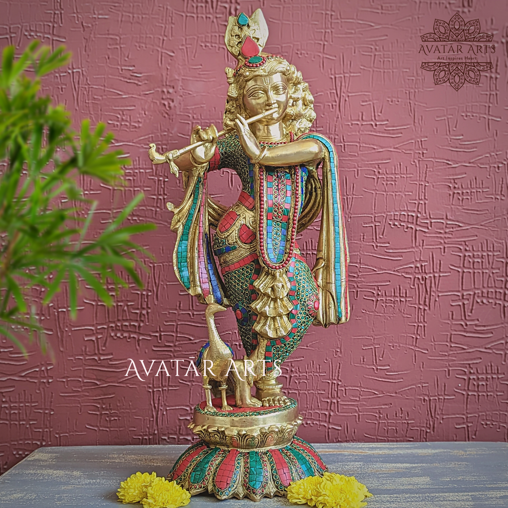 Brass Krishna Statue for Your Home Temple – Avatar Arts