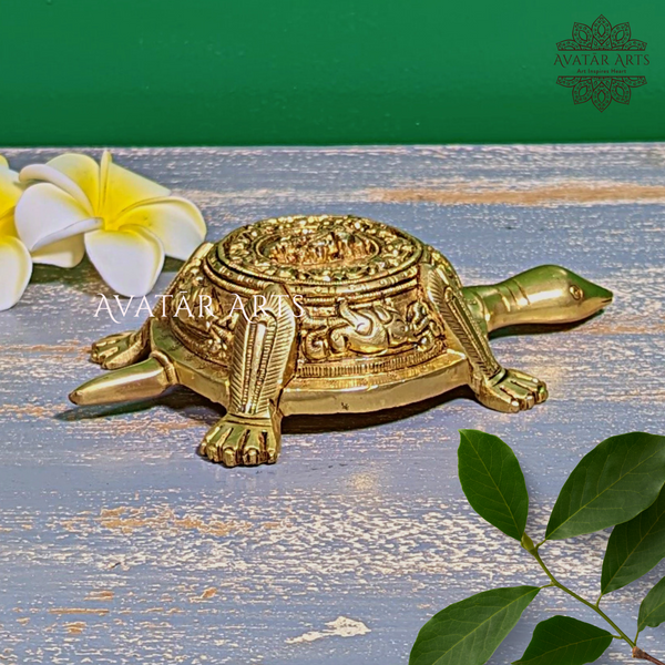 Tortoise with Ganesha Carving – Avatar Arts